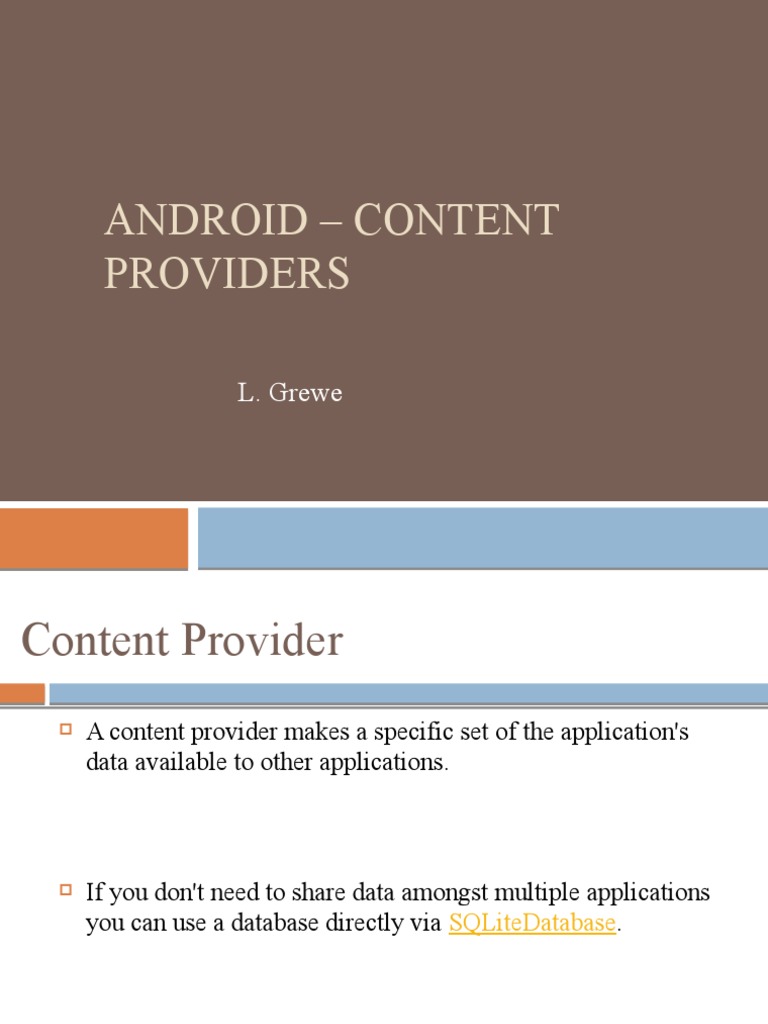 Android ContentProvider | PDF | Databases | Uniform Resource Identifier