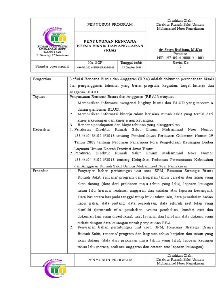 Penyusunan RBA | PDF