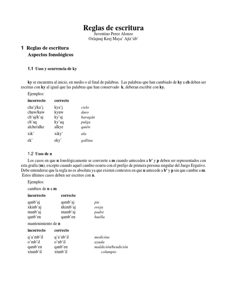 Reglas de Lectura Mam | PDF | Sílaba | Comillas