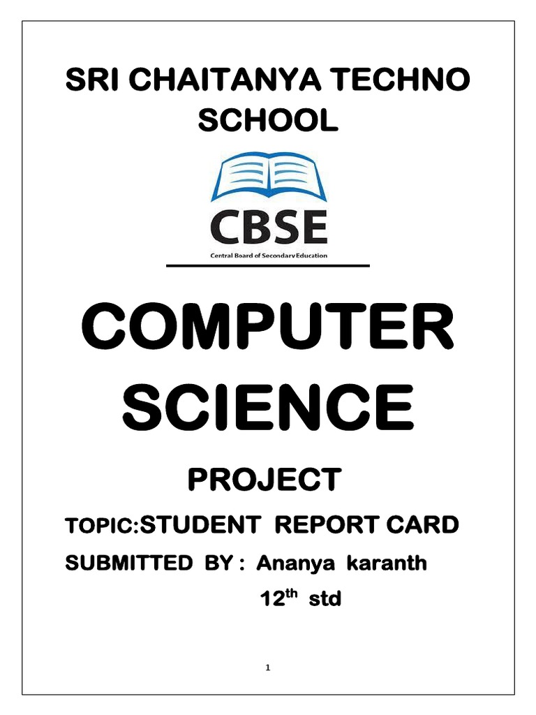 Sri Chaitanya Techno School: Computer Science | PDF | C++ | Computer File