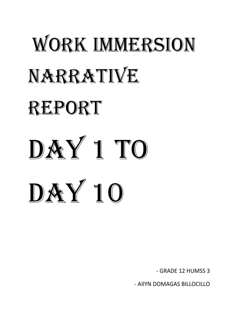 Grade 12 Work Immersion Report | PDF