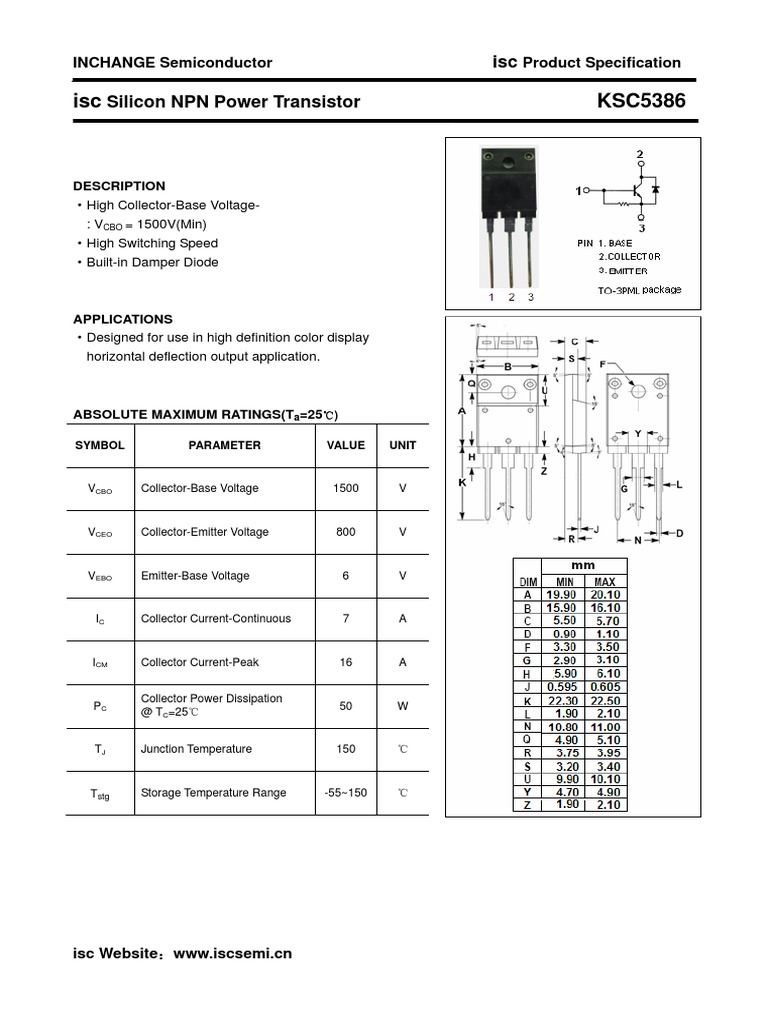 C5386 | PDF | Bipolar Junction Transistor | Transistor
