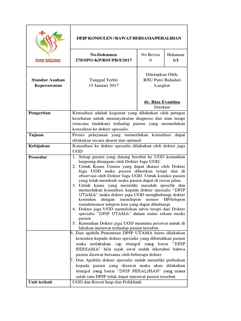 Spo DPJP Utama | PDF