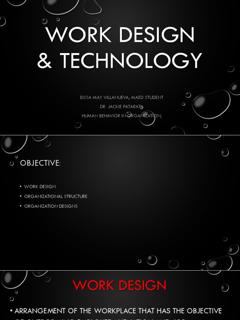 Work Design & Technology | PDF | Employment | Design