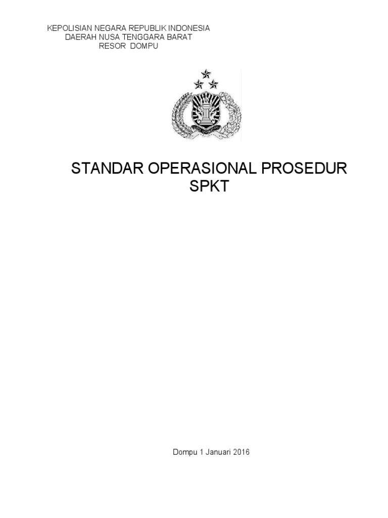 Sop SPKT Polres Dompu 2 | PDF