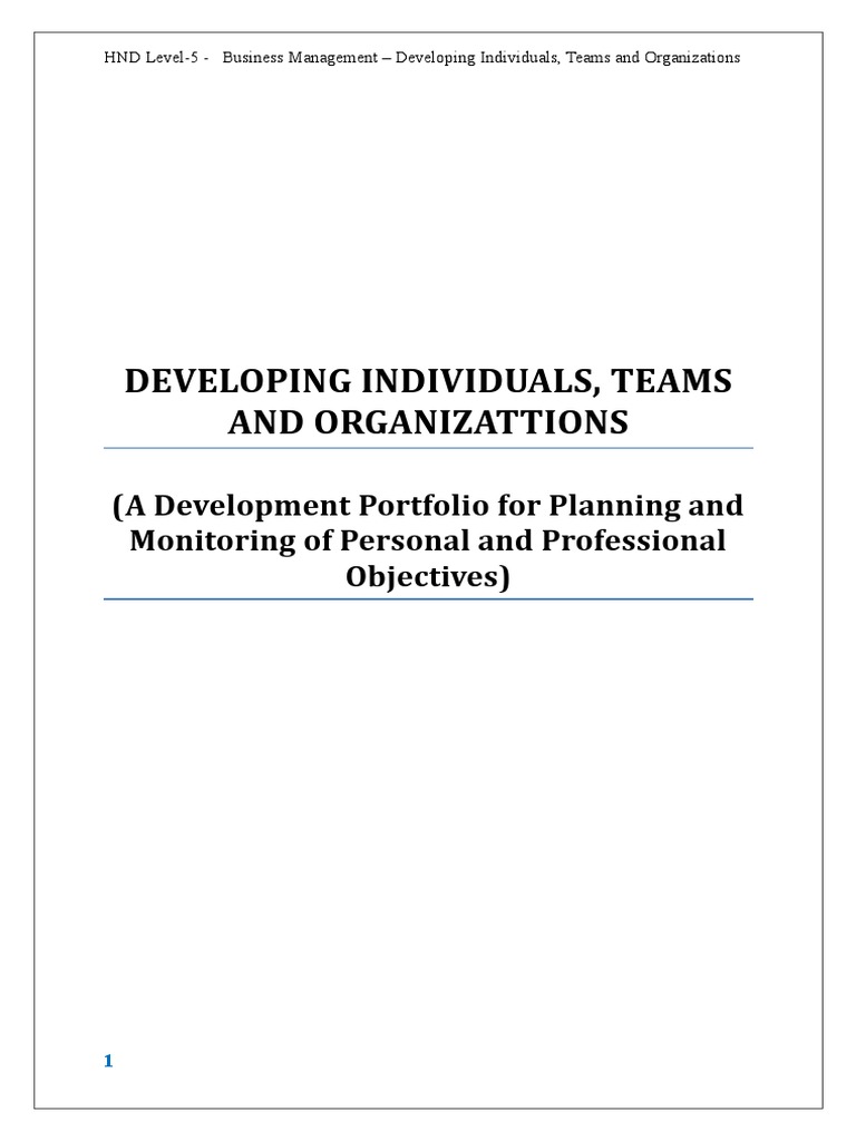 Developing Teams and Individuals in Business | PDF | Human Resources ...