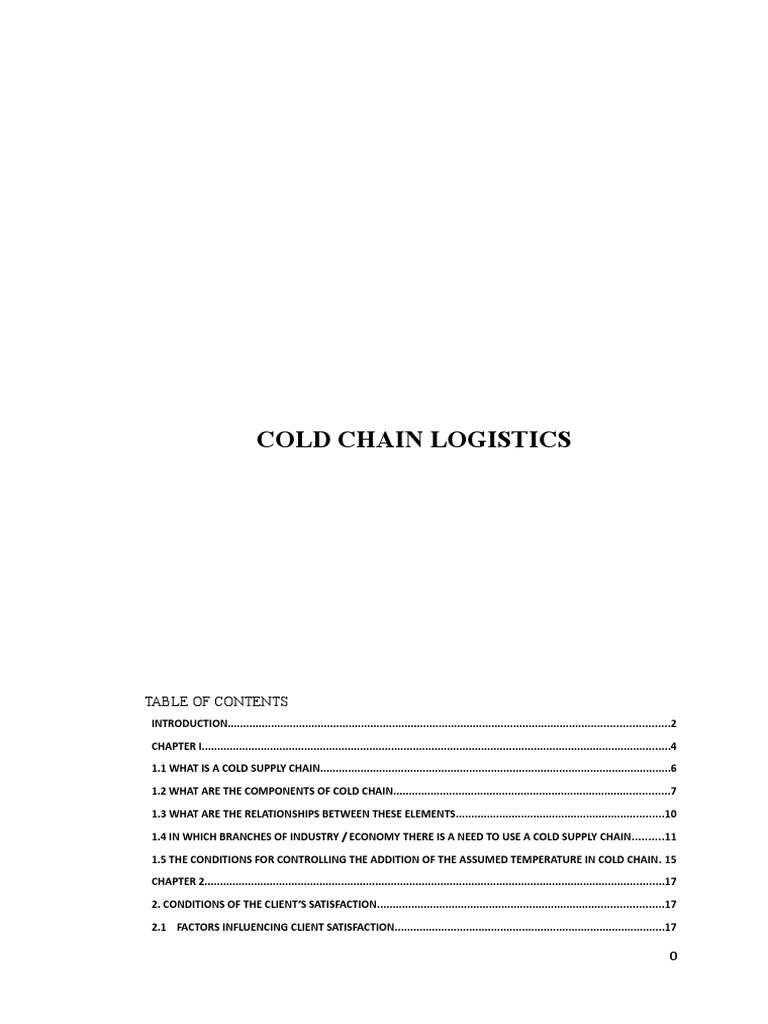 Cold Chain Logistics | PDF | Logistics | Warehouse