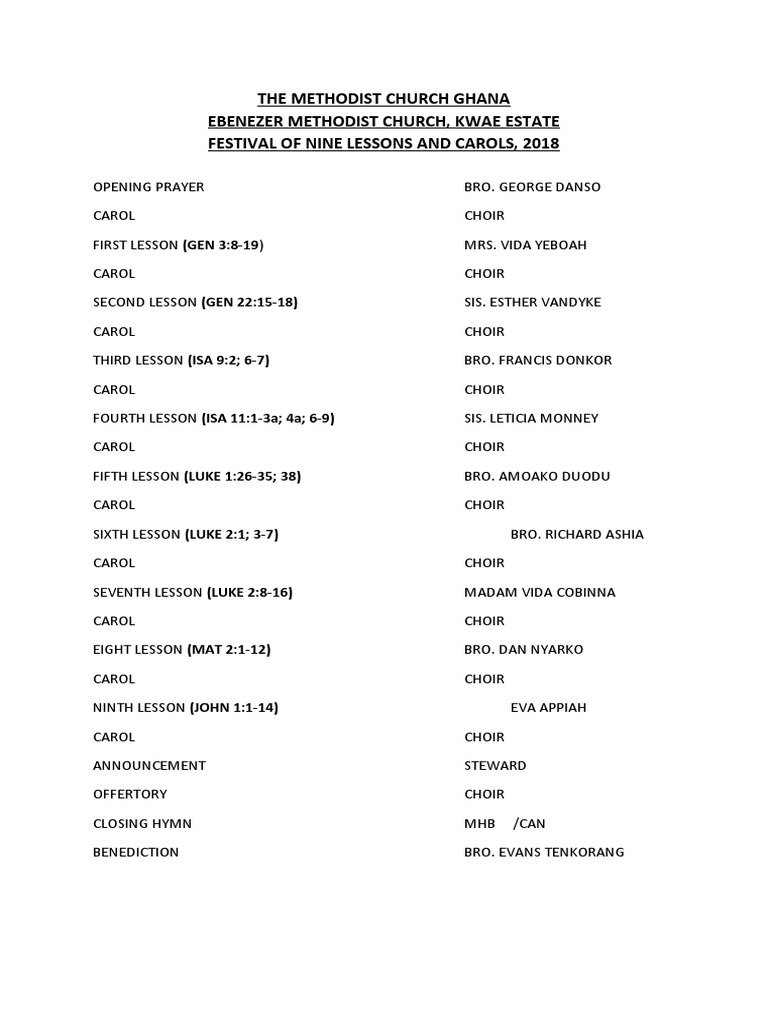 Festival of Nine Lessons & Carols | PDF