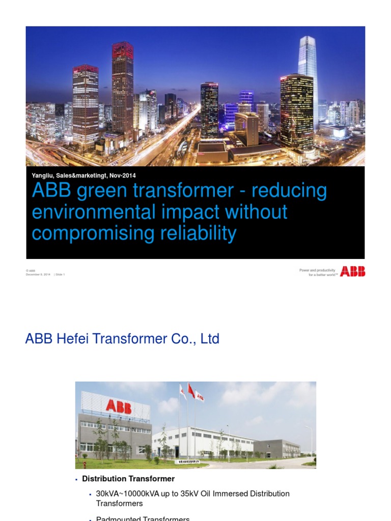 ABB Green Transformer - Reducing Environmental Impact Without ...