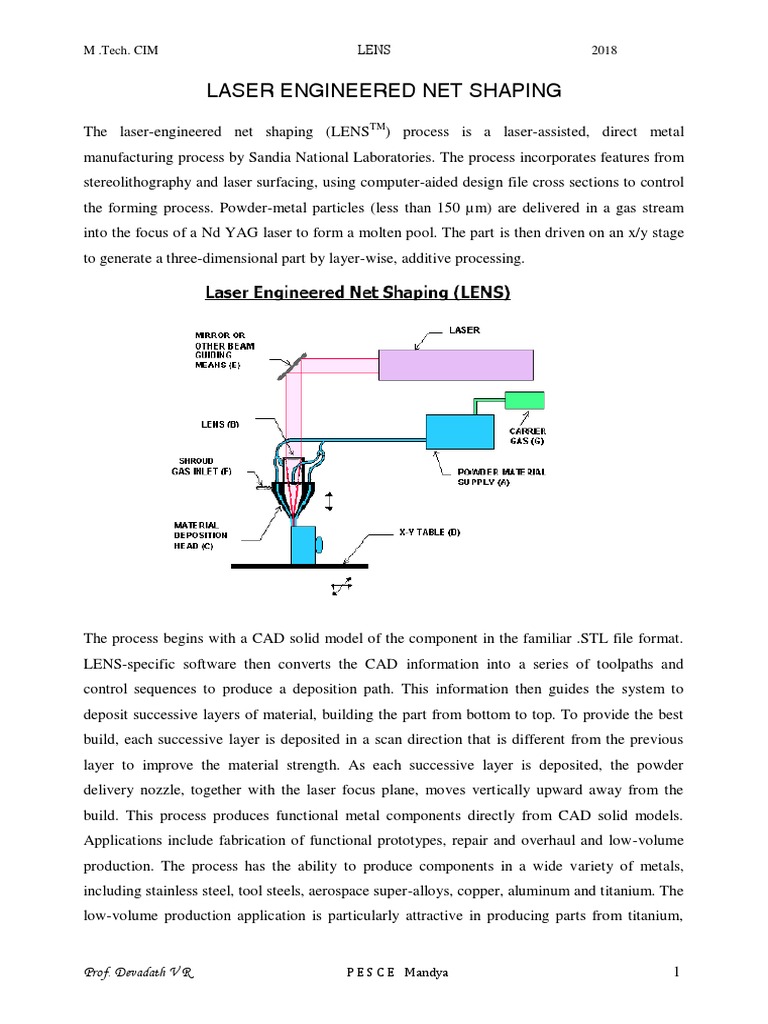 Laser Engineered Net Shaping | PDF