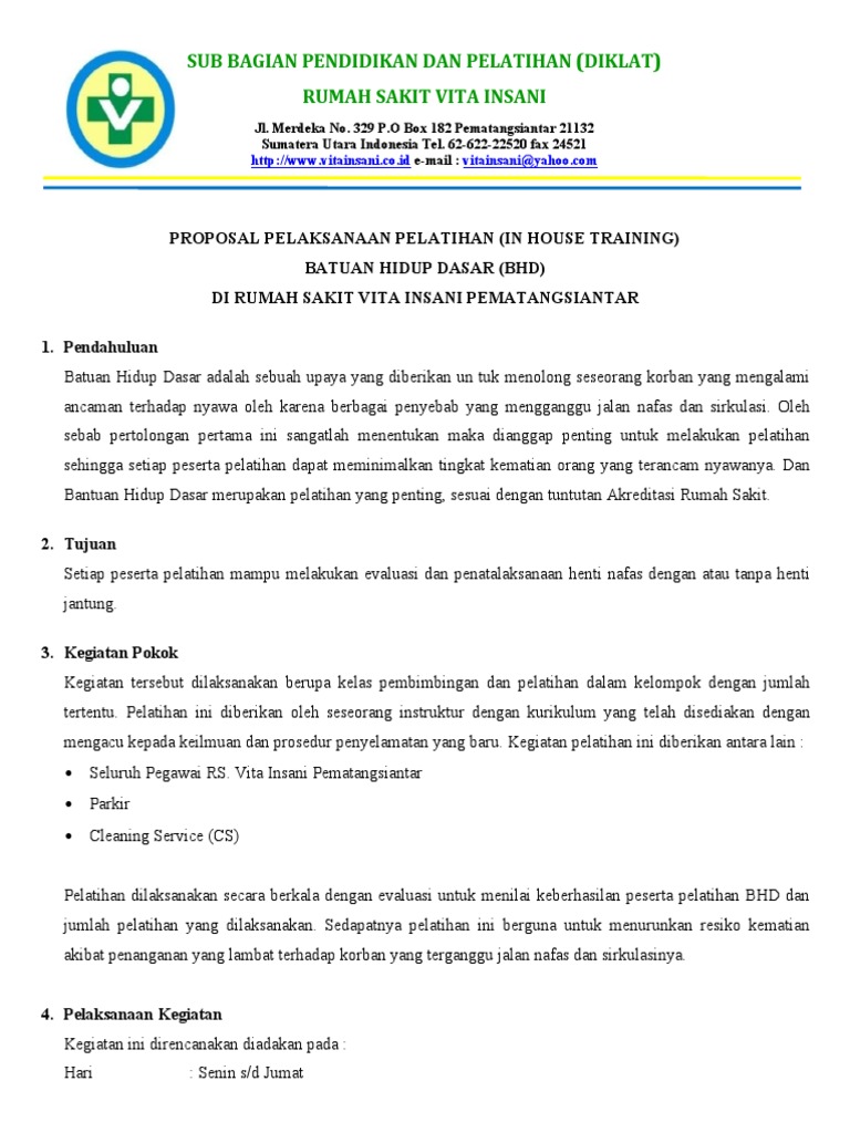 Proposal Pelaksanaan Pelatihan BHD | PDF
