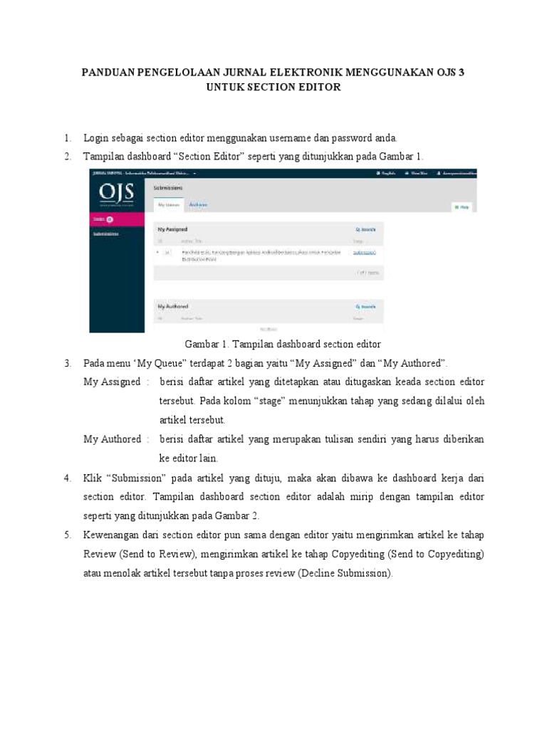 Panduan Section Editor Menggunakan Ojs Versi 3 | PDF