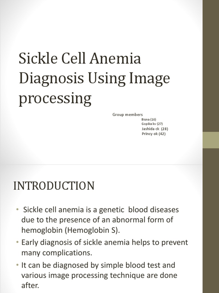 Sickle Cell Anemia Diagnosis Using Image Processing | PDF | Cluster ...