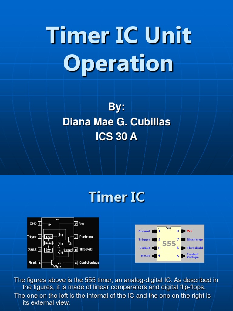 Timer IC Unit Operation: By: Diana Mae G. Cubillas Ics 30 A | PDF