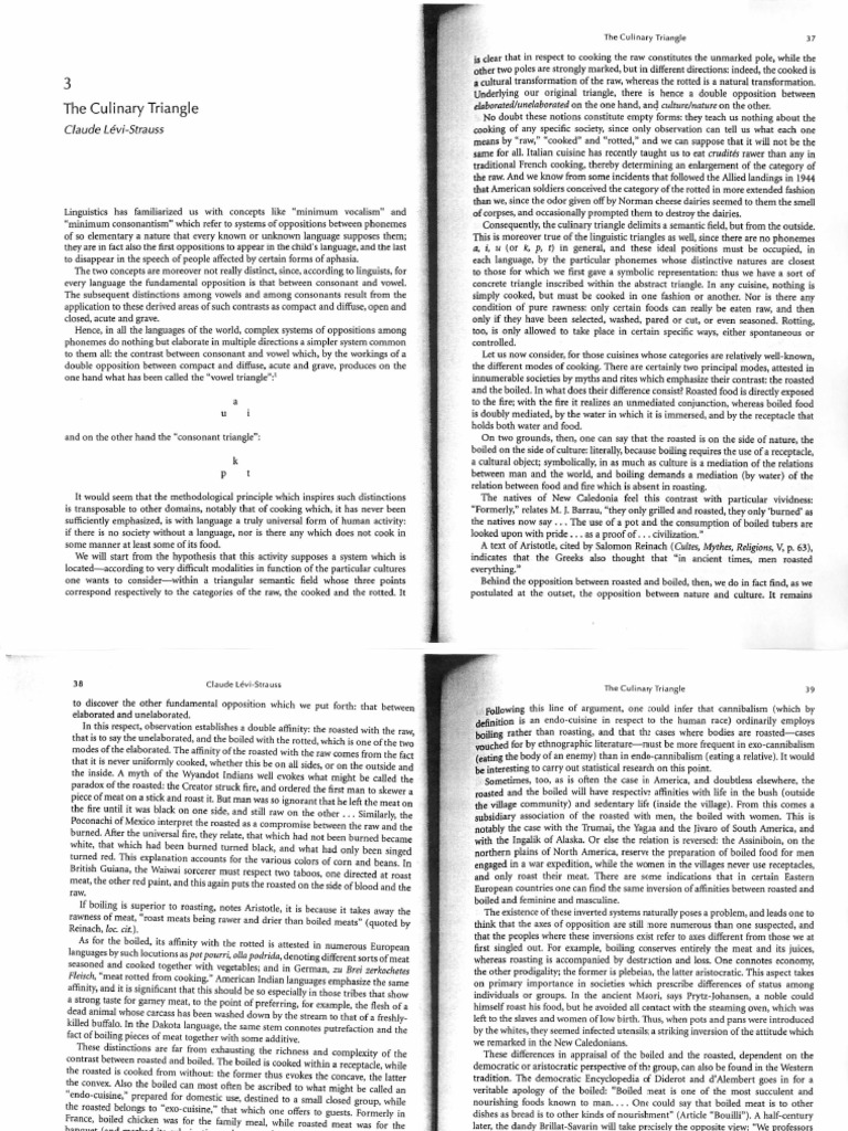 Levi-Strauss - The Culinary Triangle PDF | PDF