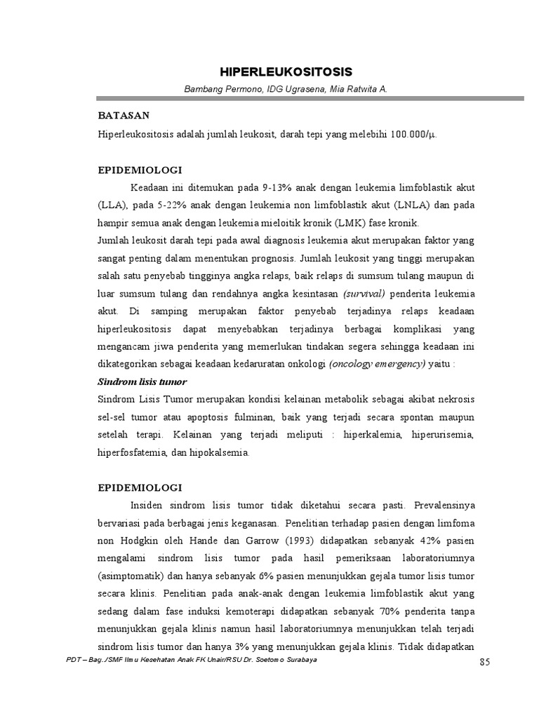 HIPERLEUKOSITOSIS | PDF