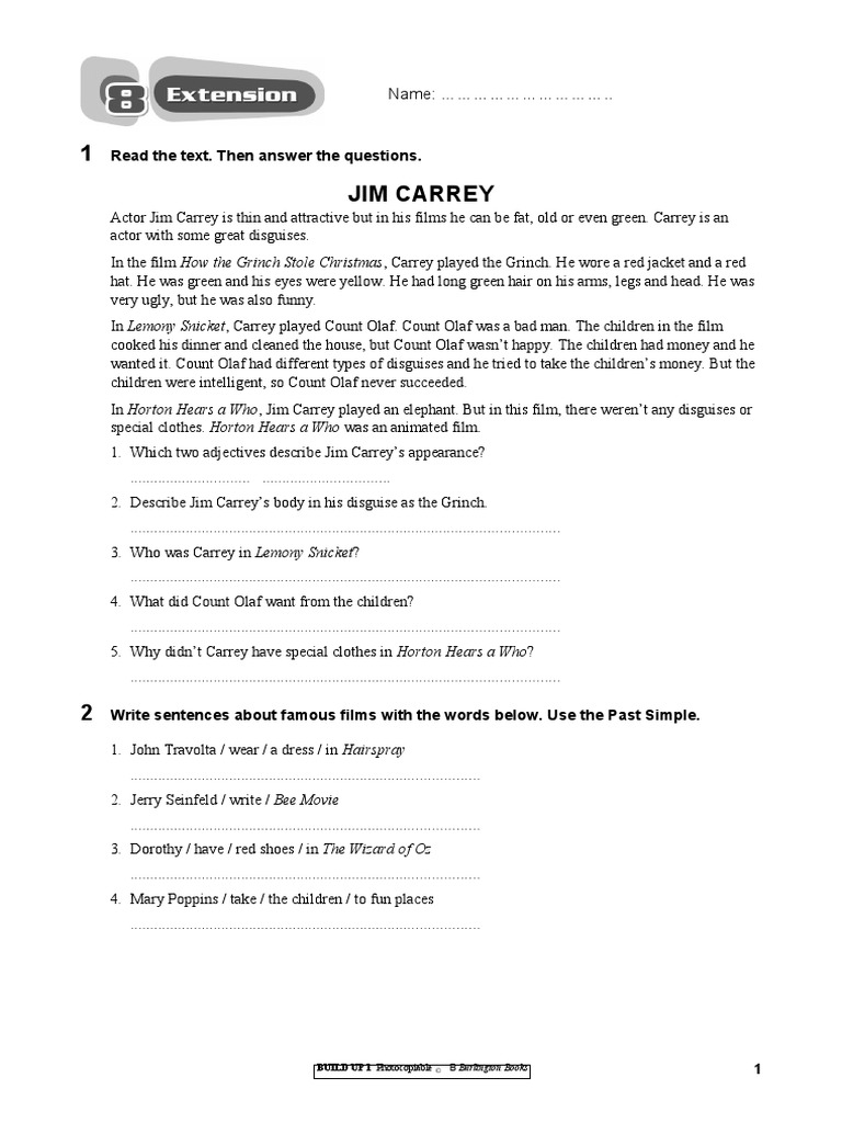 Unit 8 Reading Comprehension Grammar Writing | PDF | Clothing | Leisure