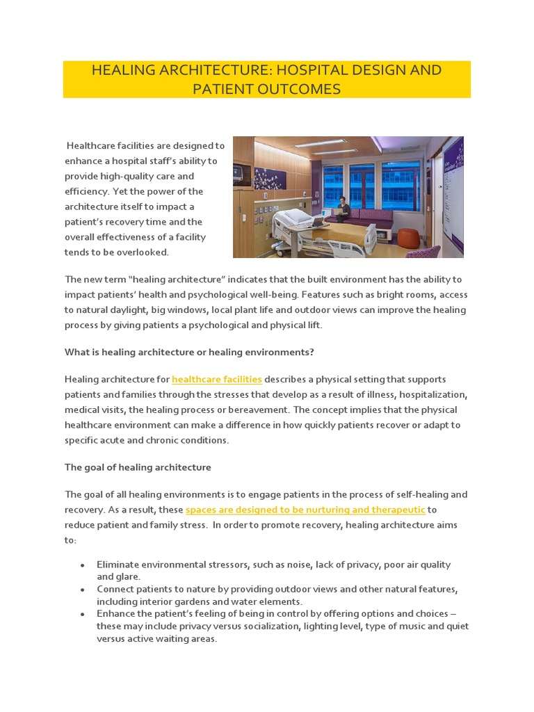 Healing Architecture in Hospital Design | PDF | Health Care | Hospital ...