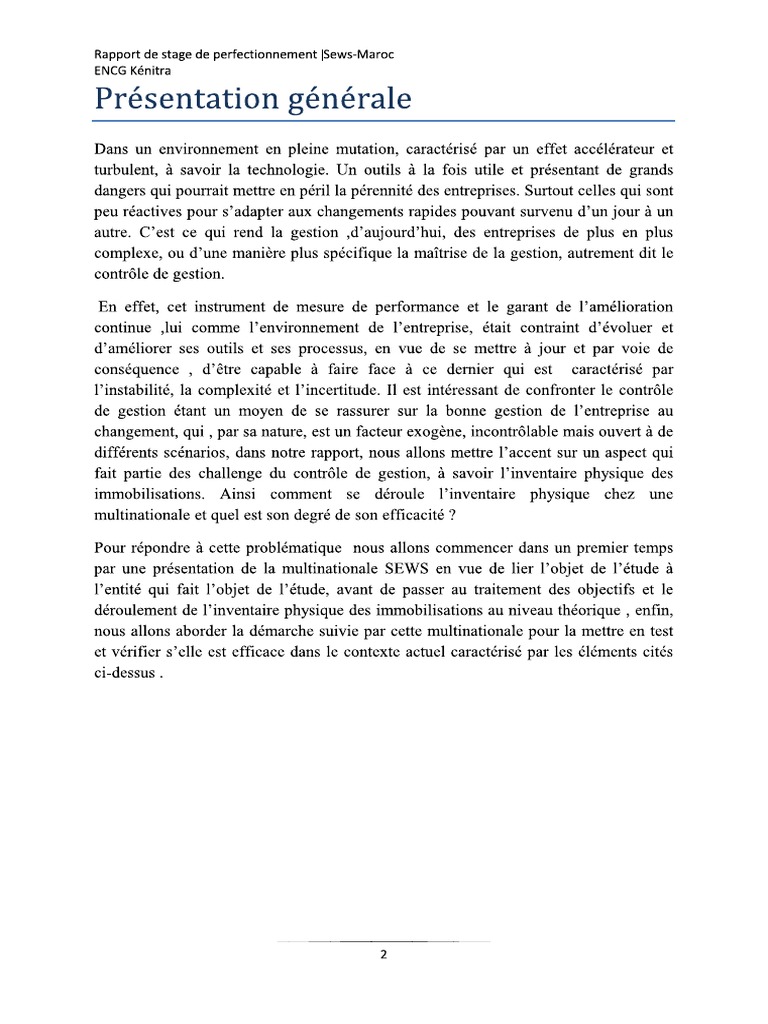 Rapport de Stage Sews PDF | PDF