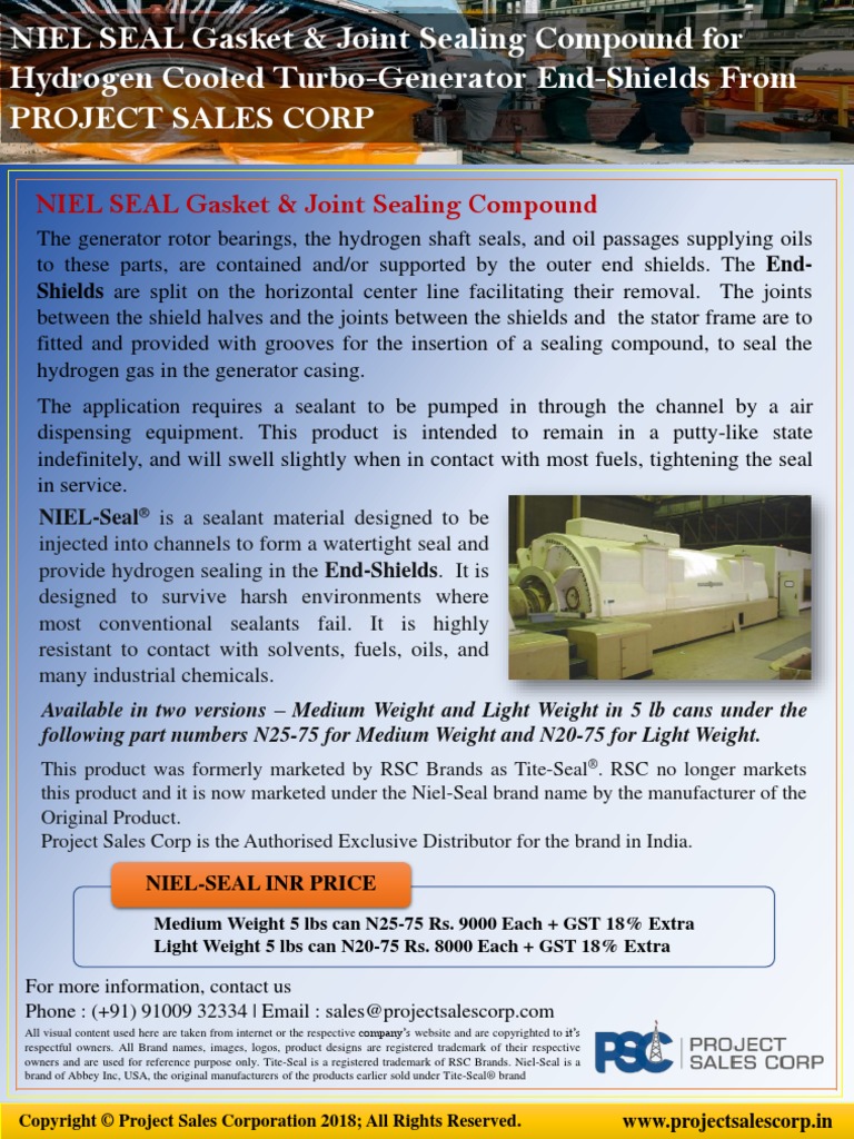 PSC Niel-Seal Generator Sealing Compound | PDF | Brand | Trademark