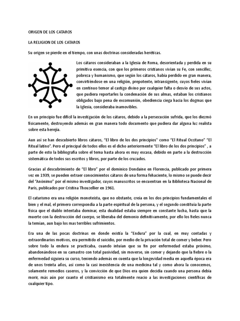 Origen de Los Cátaros | PDF | Catarismo | Herejía