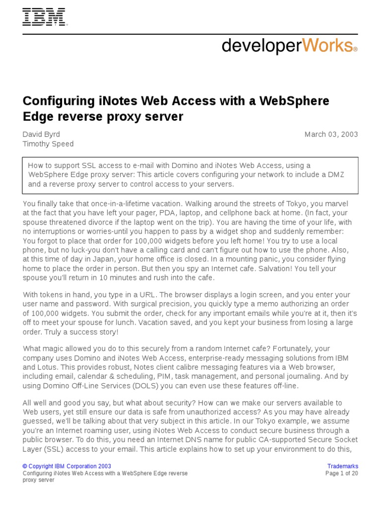 Ls-Configuring IWA Edge ReverseProxy PDF | PDF | Proxy Server | Transport Layer Security
