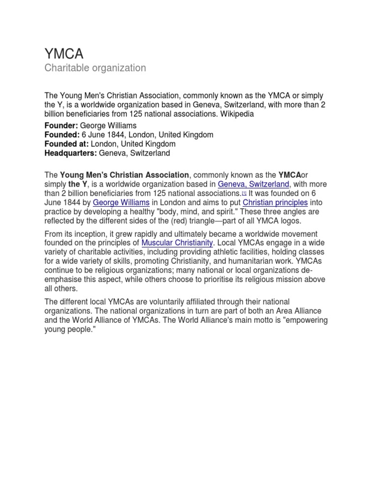 Charitable Organization | PDF | Ymca