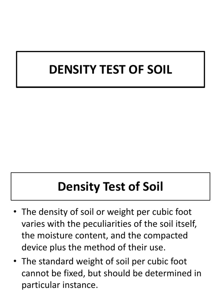 Density Test of Soil | PDF | Density | Soil