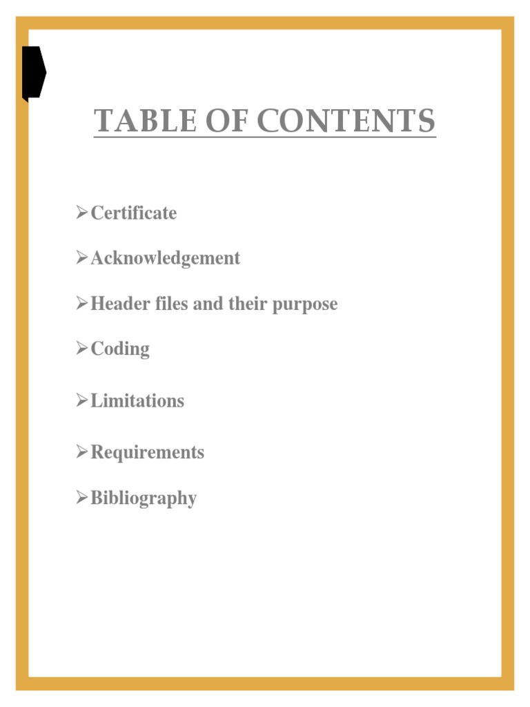 Certificate Acknowledgement Header Files and Their Purpose Coding ...
