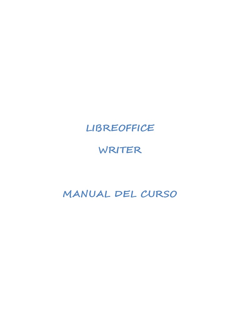 Manual de LibreOffice Writer 7.2 | PDF | Archivo de computadora ...