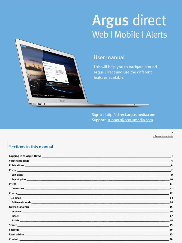 User Manual: This Will Help You To Navigate Around Argus Direct and Use ...