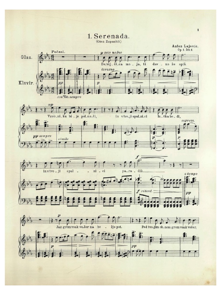Anton Lajovic - Serenada | PDF