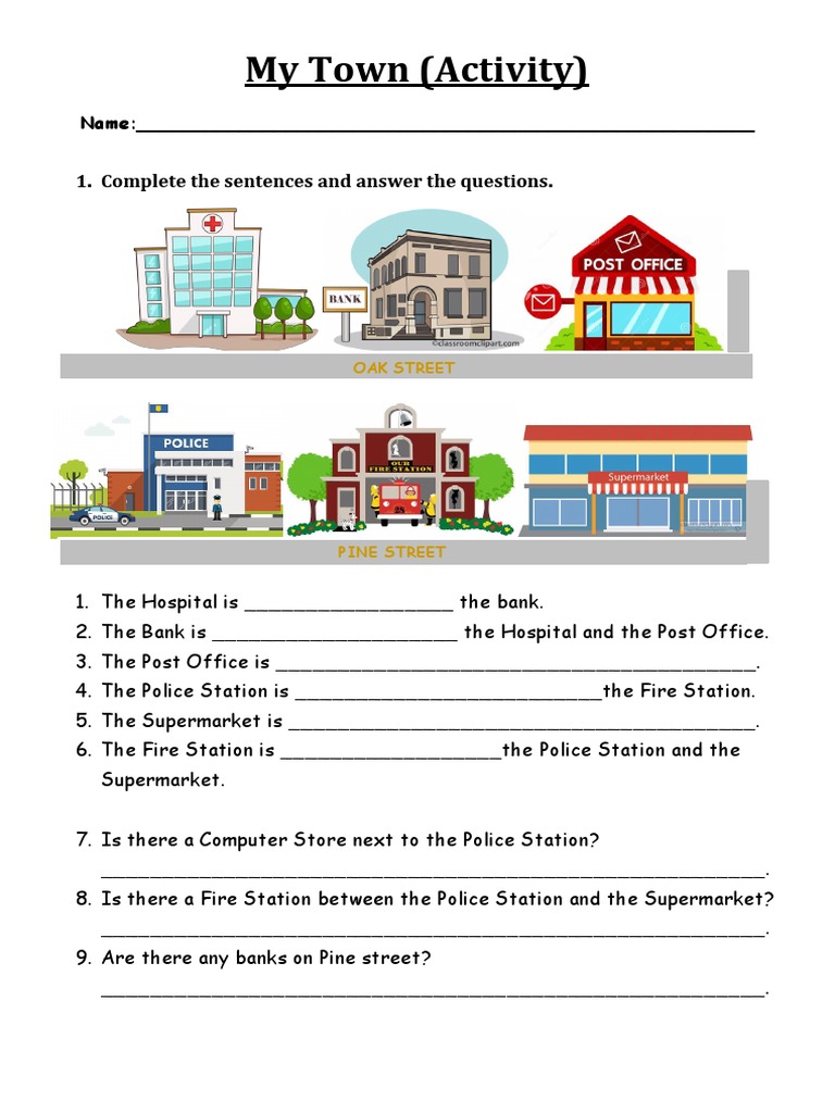 My Town Reading Comprehension Activity | PDF | Business