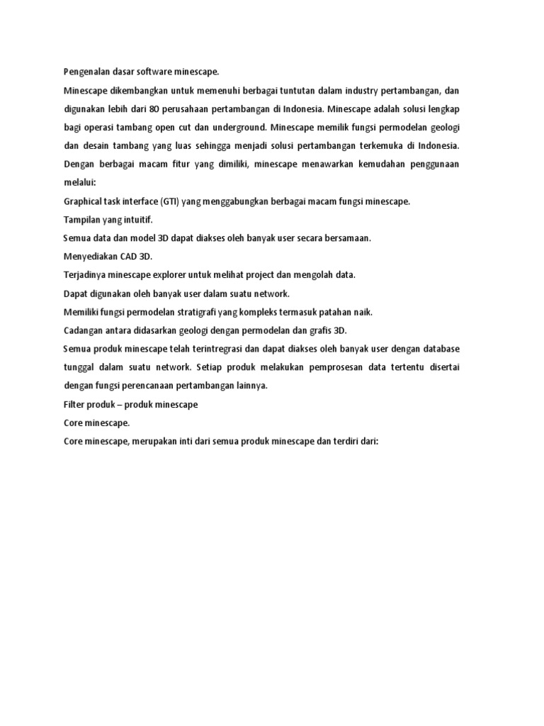 Pengenalan Software Minescape untuk Pertambangan | PDF