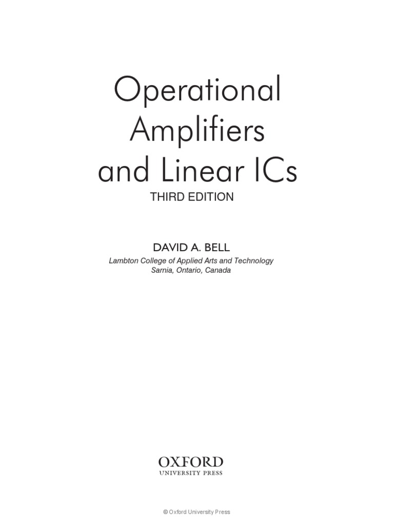 David A Bell | PDF | Operational Amplifier | Amplifier
