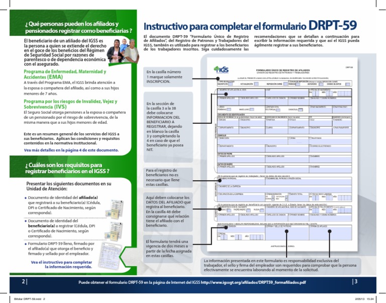 Formulario DRPT59 Instructivo para Beneficiarios | PDF | Gobierno ...