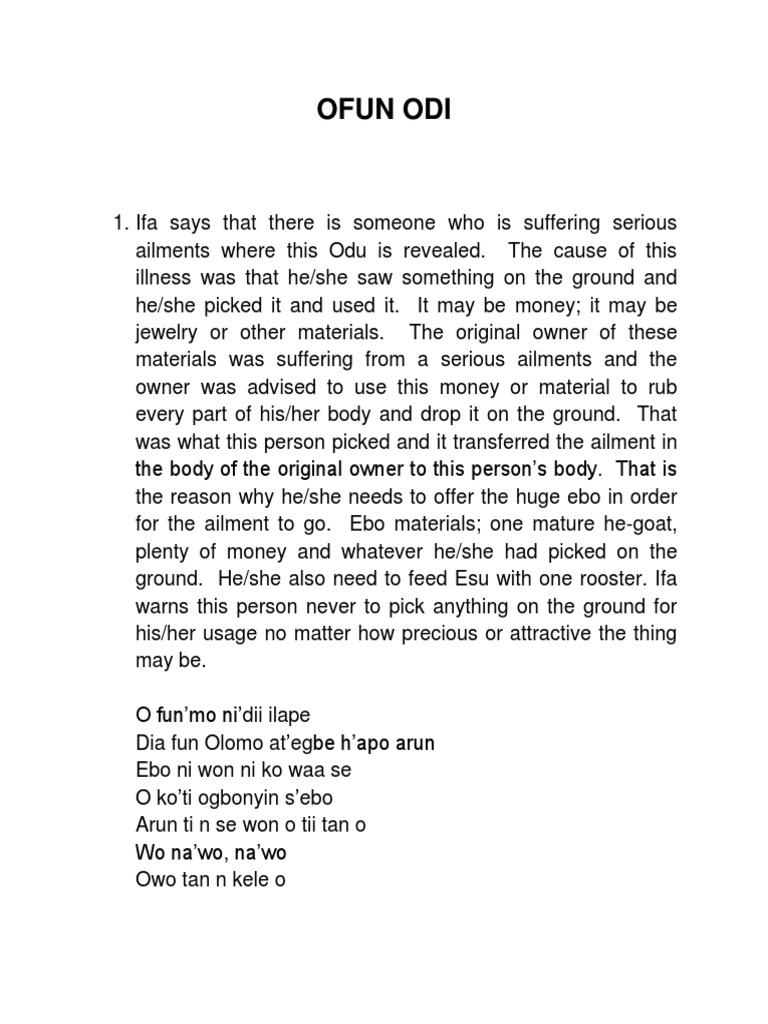 Ofun Odi | PDF