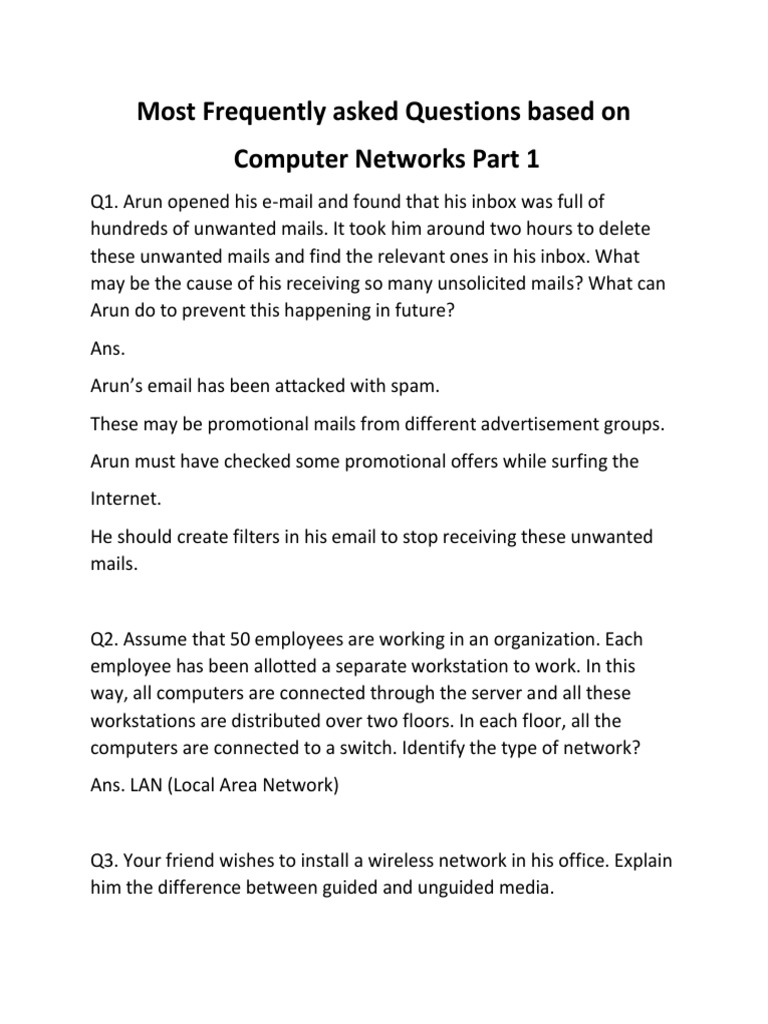 Computer Network Set 1 | PDF | Network Topology | Computer Network