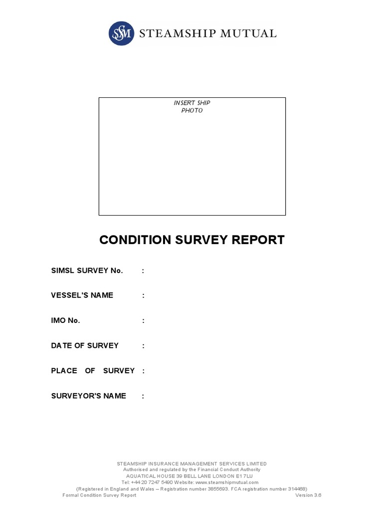 Vessel Condition Survey Report | PDF | Navigation | Oil Tanker