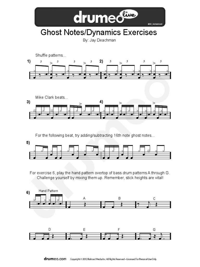 Ghost Notes Exercise | PDF