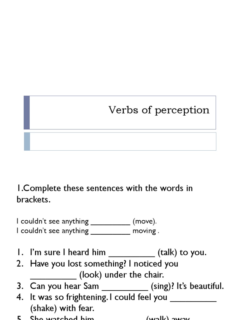 Verbs of Perception | PDF