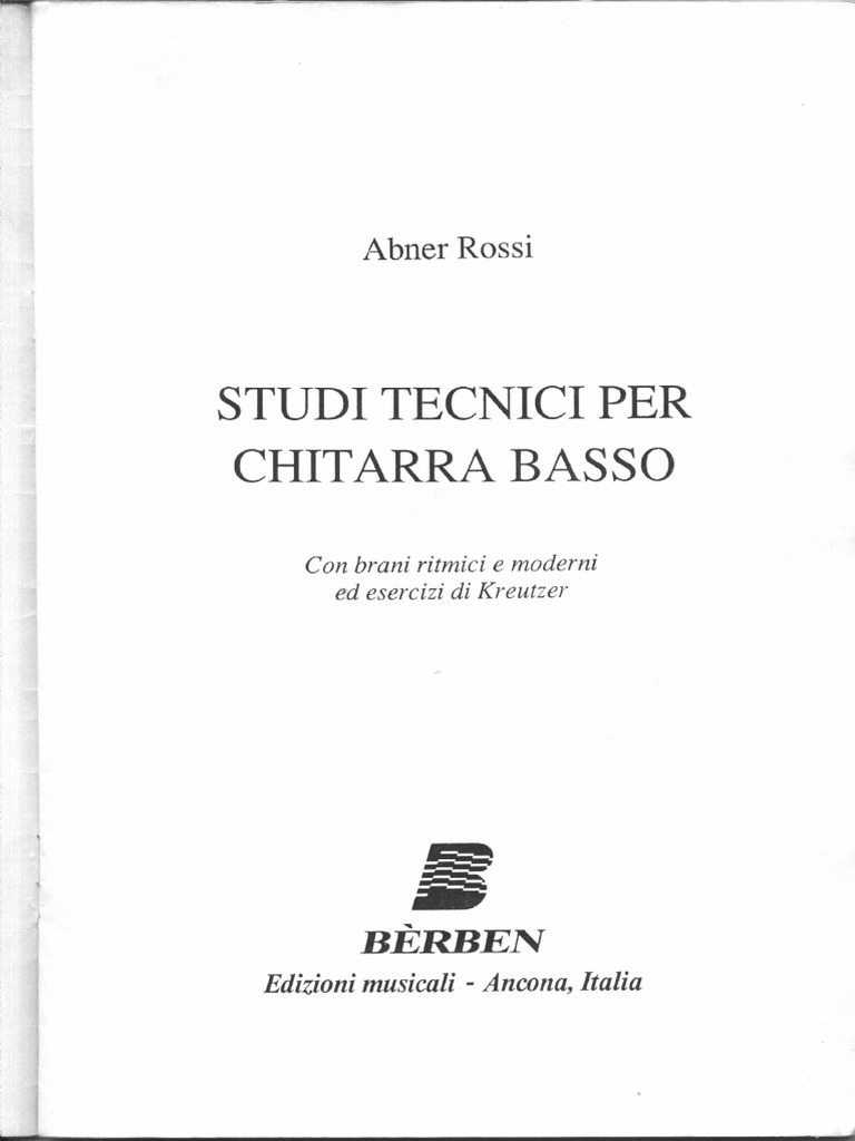 (Bass Method) Abner Rossi - Studi Tecnici Per Chitarra Basso PDF | PDF
