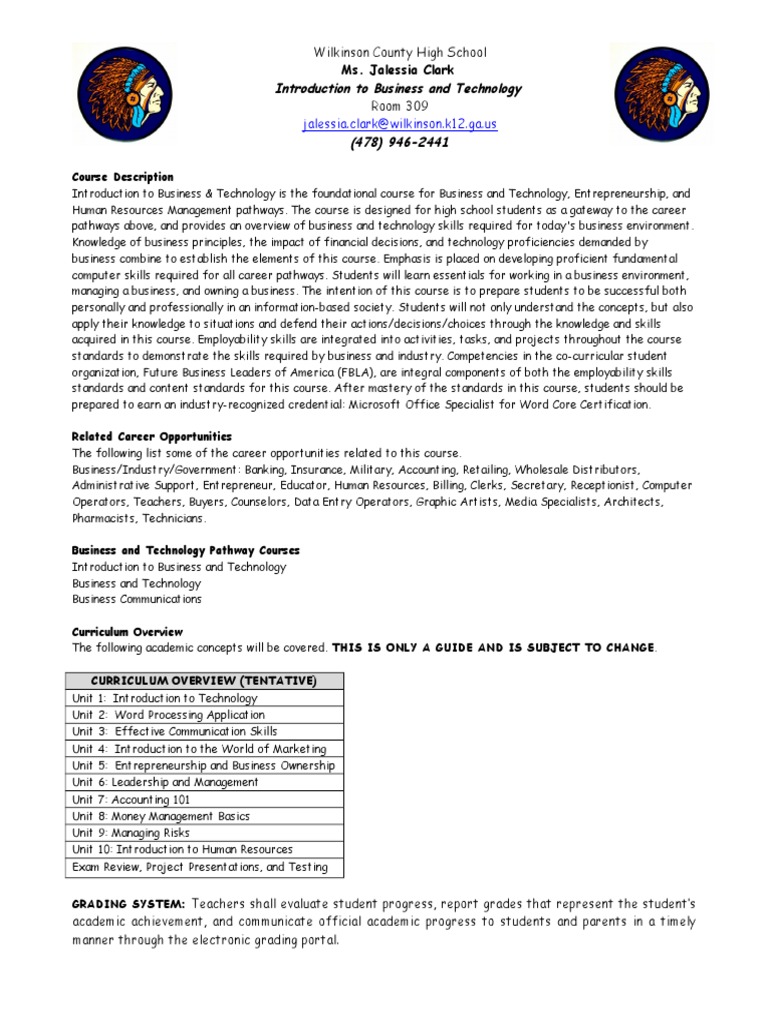 Ibt Syllabus 2018-2019 | PDF | Classroom | Teachers