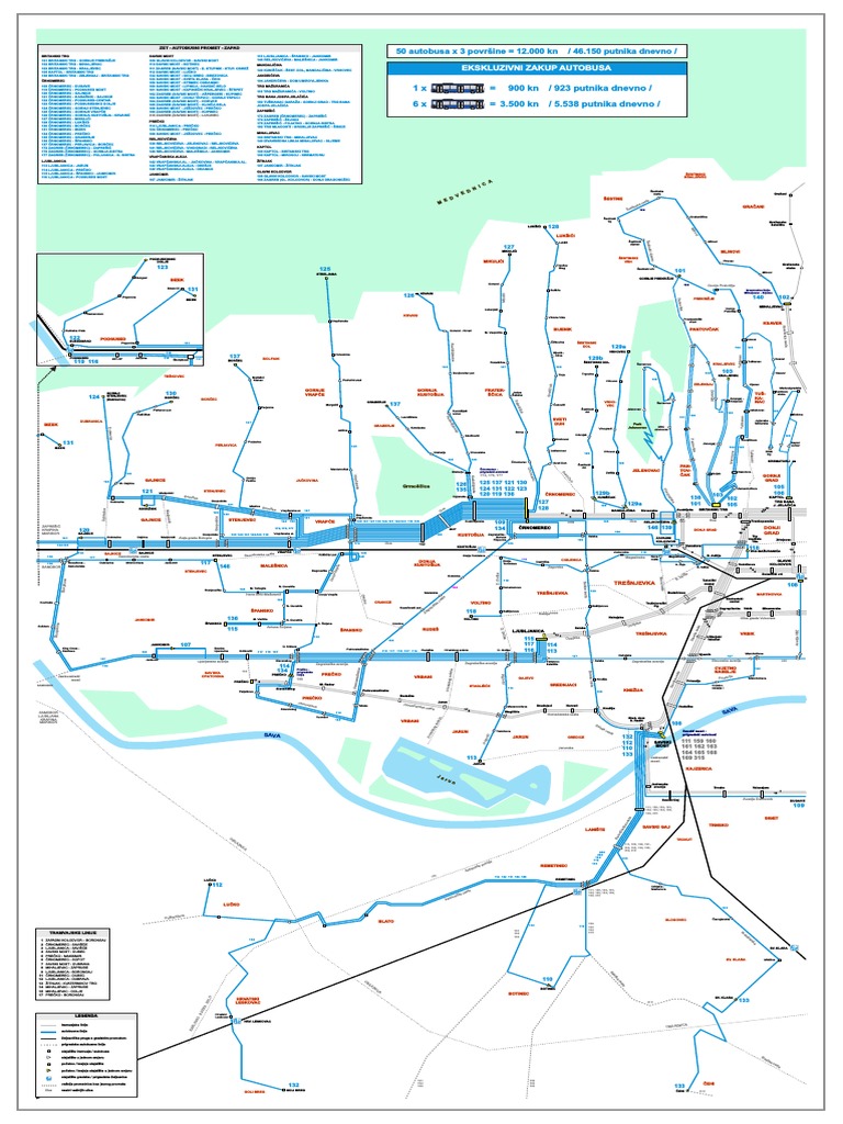 ZET - Karta Autobusnih Linija - Zapad | PDF