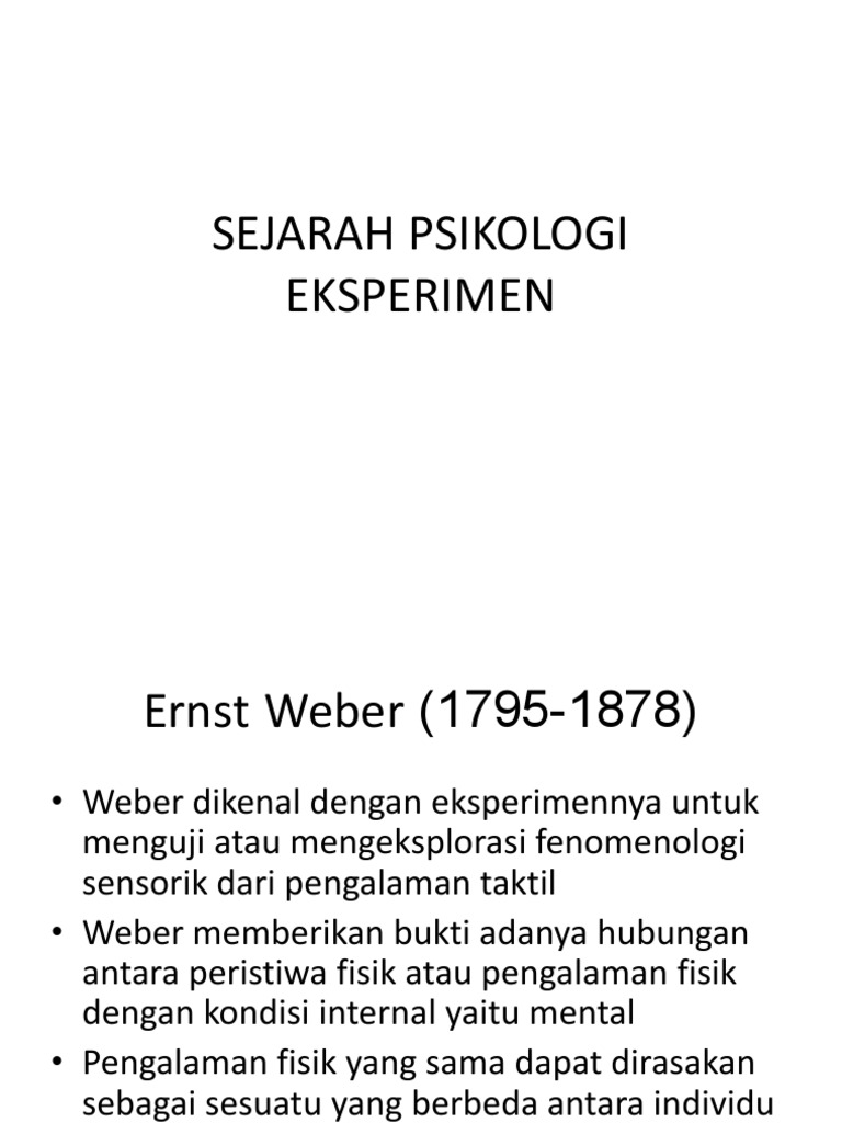 Sejarah Psikologi Eksperimen | PDF