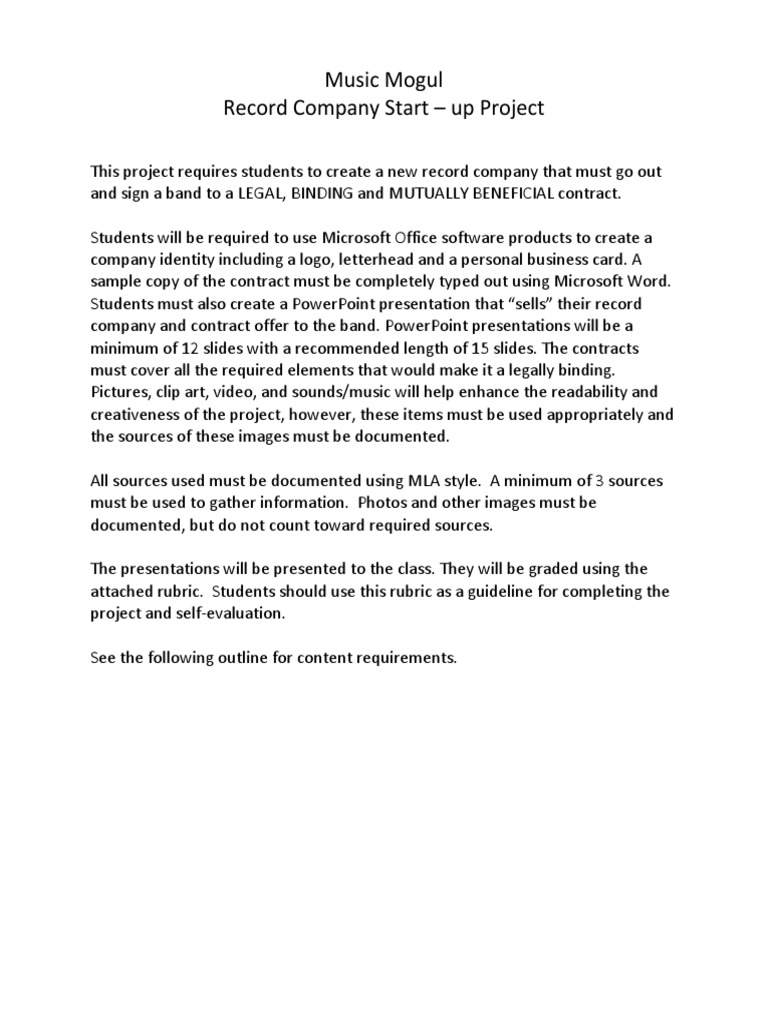 Music Mogul Project 1 | PDF | Microsoft Power Point | Business