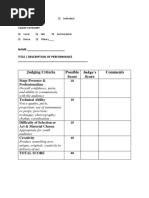 Talent Show - Score Sheet | PDF