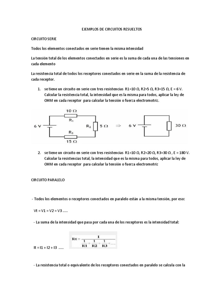 ejercicios de circuitos resueltos