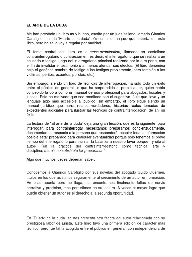 El Arte de La Duda | PDF | Juez | Verdad