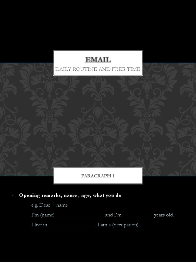 Email - Daily Routine - Free Time | PDF